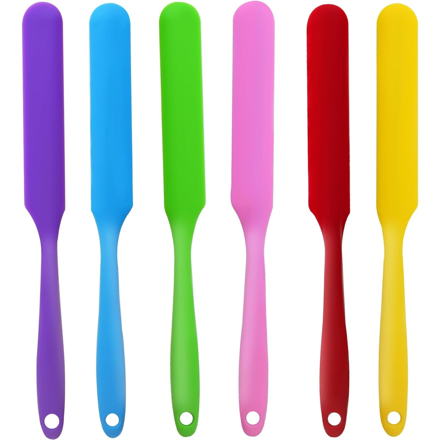 6pcs Silicone Spatulas Set, Non-Stick Heat Resistant Cake Cream Butter ...