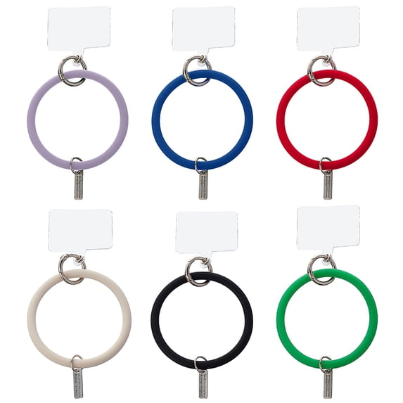 6pcs Silicone Wrist Keychain Silicone Bangle Key Ring Bracelet Keychain ...