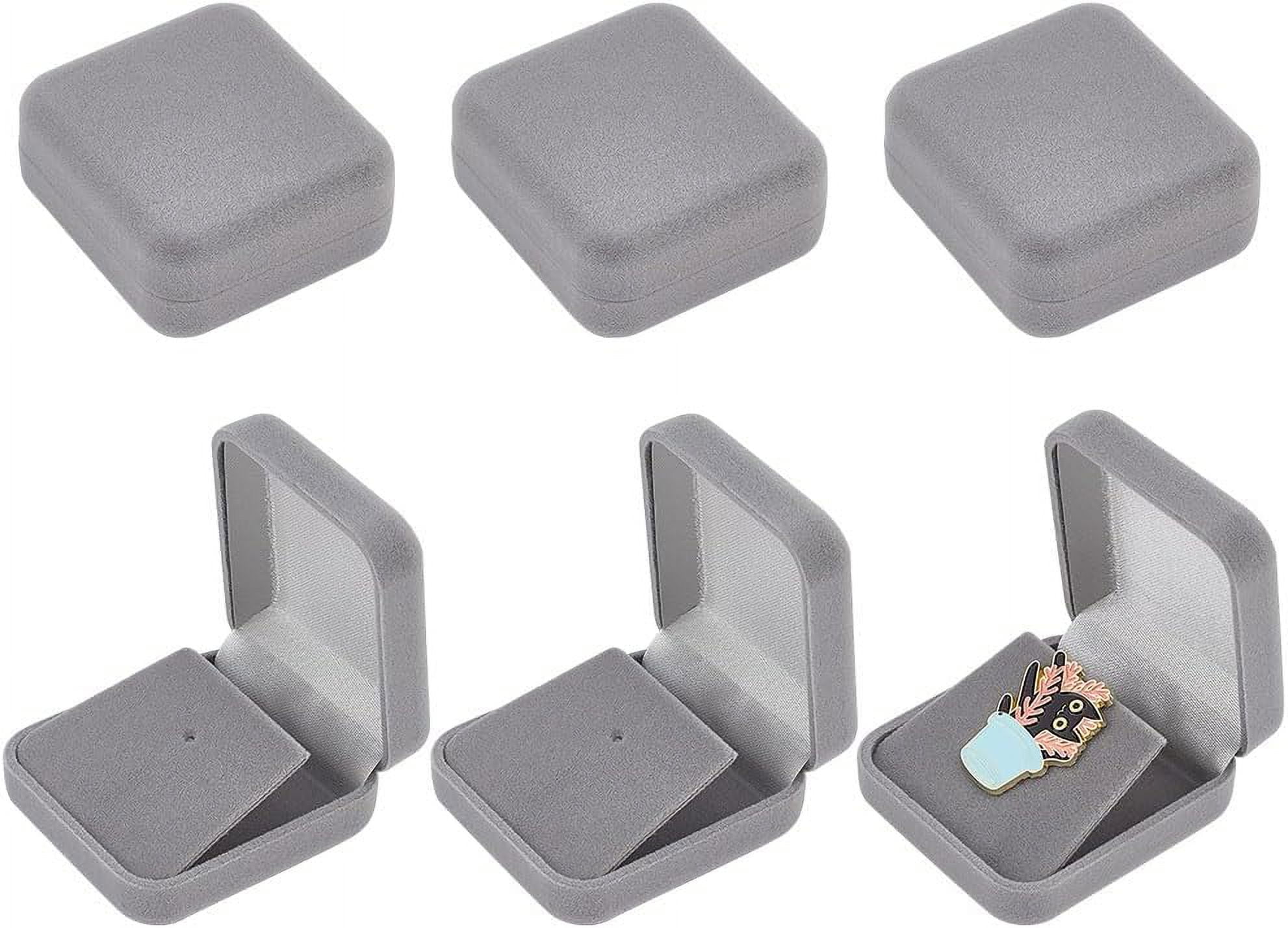 6pcs Silver Velvet Badge Display Box 30mm Lapel Pin Collection Display ...