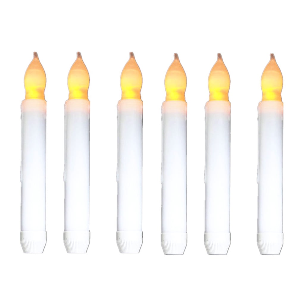 6pcs Simulation Candle Lamp LED Long Candle Lamp Long Pole Candle Light ...