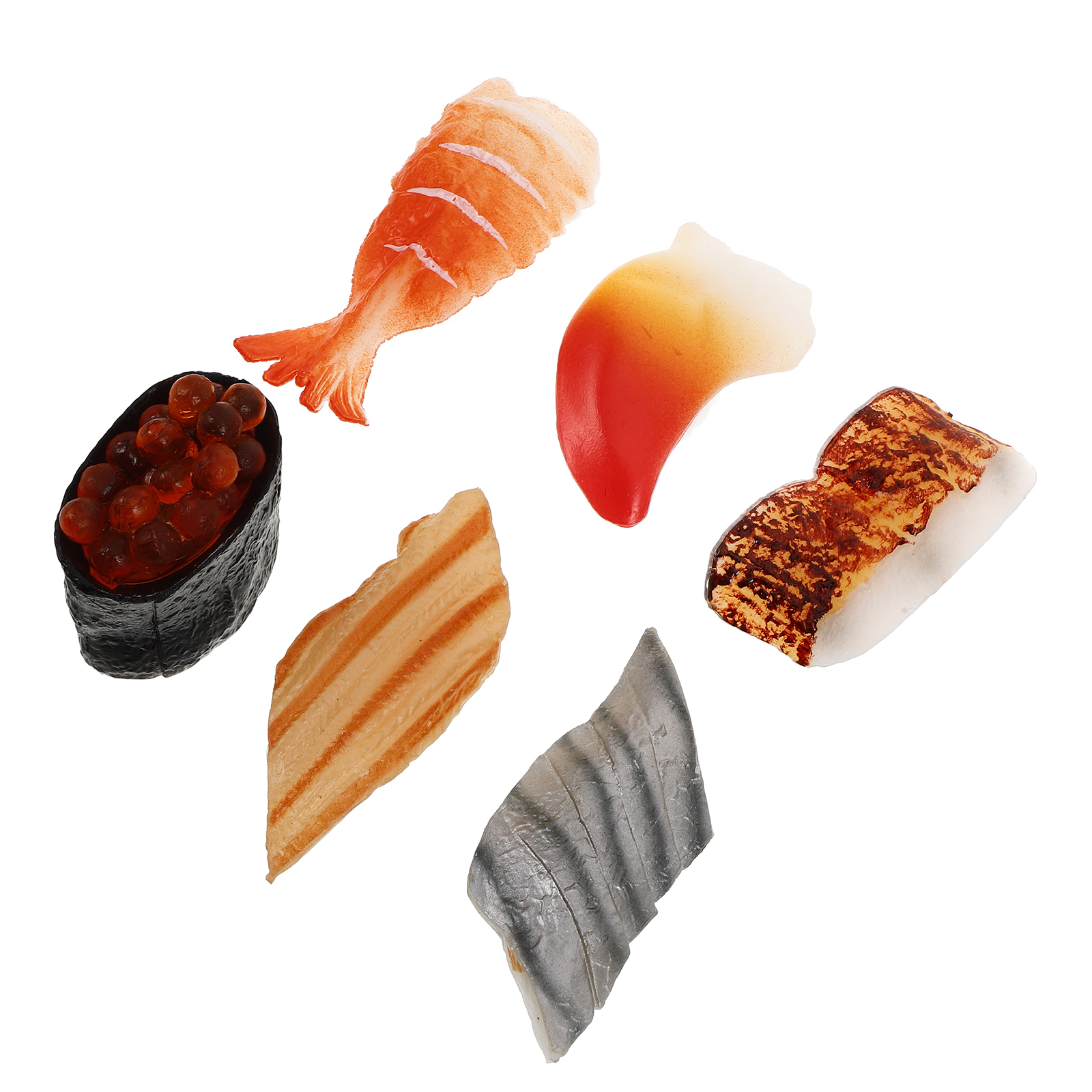 6pcs Simulation Sushi Models Fake Sashimi Model Japanese Food Sushi ...