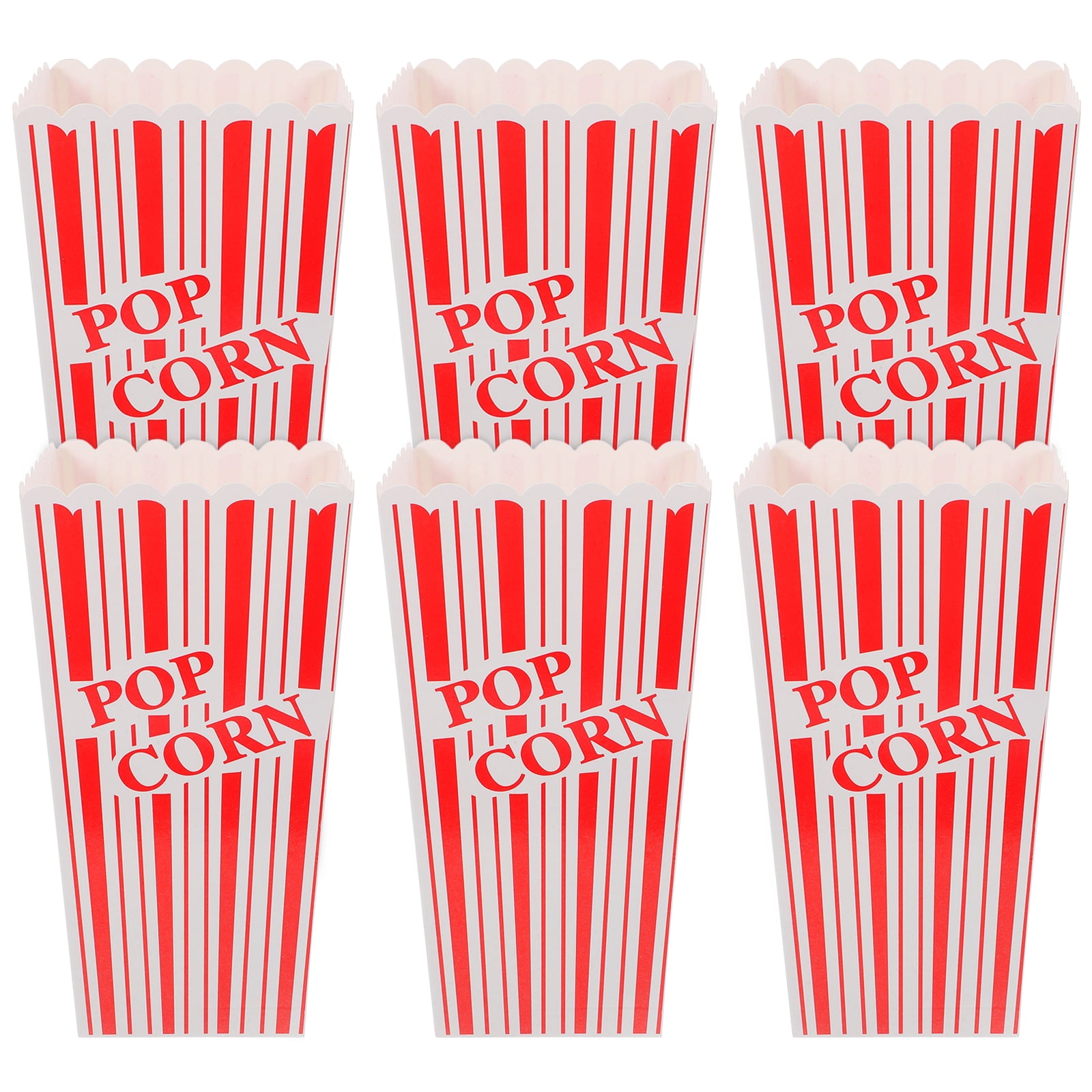 6pcs Disposable Popcorn Paper Cups Striped Paper Popcorn Boxes French ...