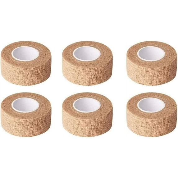 6pcs Skin Colour Elastic Self-Adhesive Bandages, 1 Inch Wide First Aid ...