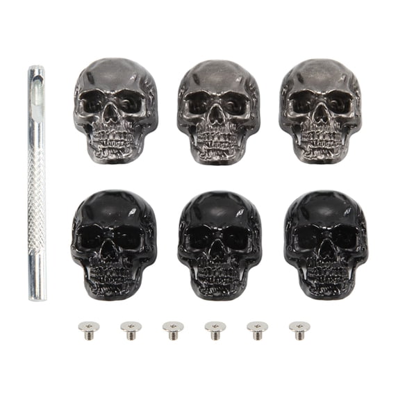 6pcs Skull Rivets Studs for Clothing, Gothic Style Skull Head Buttons ...