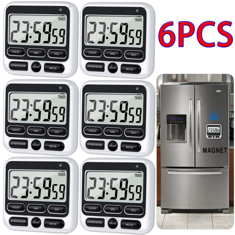 6pcs Skycarper Digital Kitchen Timer with Magnetic Back, Kitchen Timer ...