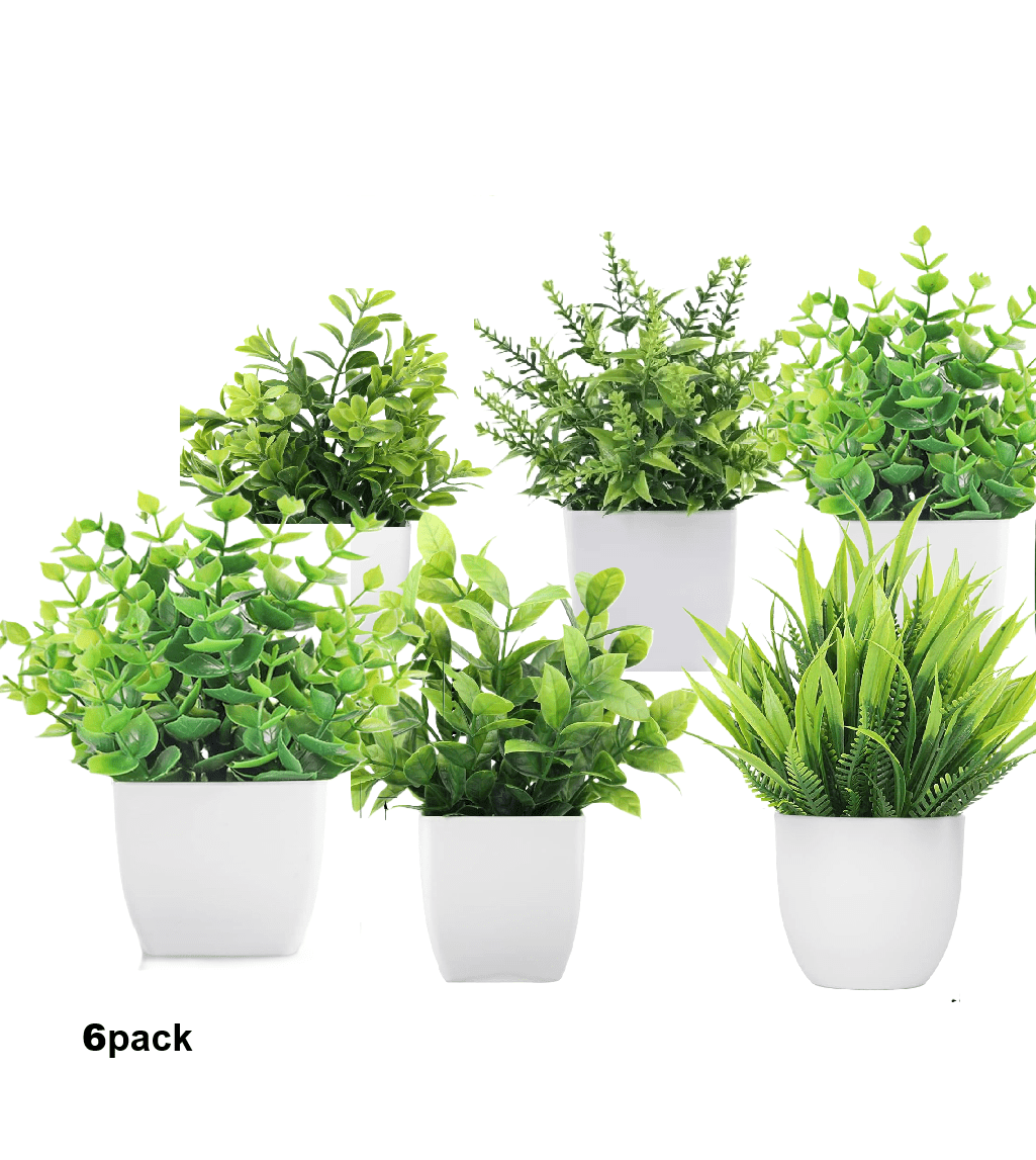 6pcs Small Fake Plants, Mini Fake Plant Set, Mini Potted, Artificial ...