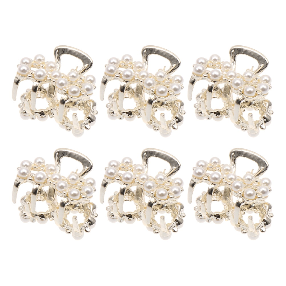 6pcs Small Hair Clips Pearl Claw Clips Mini Claw Clips Pearl Mini Hair ...