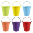 6pcs Small Metal Buckets with Handle Galvanized Bucket Leak Proof ...