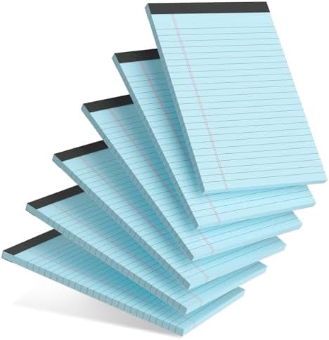 6pcs Small Note Pad 5x8 College Ruled Blue Legal Pads Paper Notepads 6 ...
