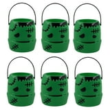 6pcs Small Plastic Halloween Pumpkin Buckets, Candy Bags for Kids ...