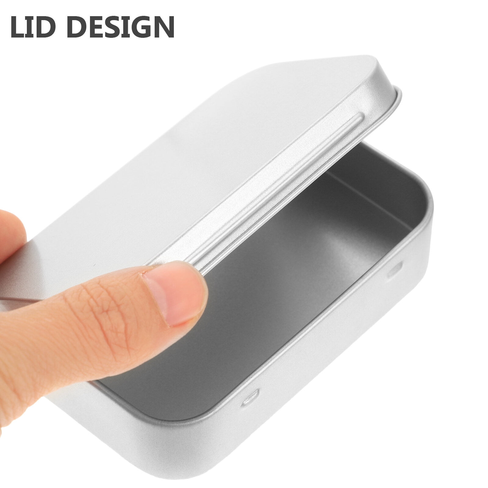 6pcs Empty Small Rectangle Tinplate Boxes with Lids - Walmart.com