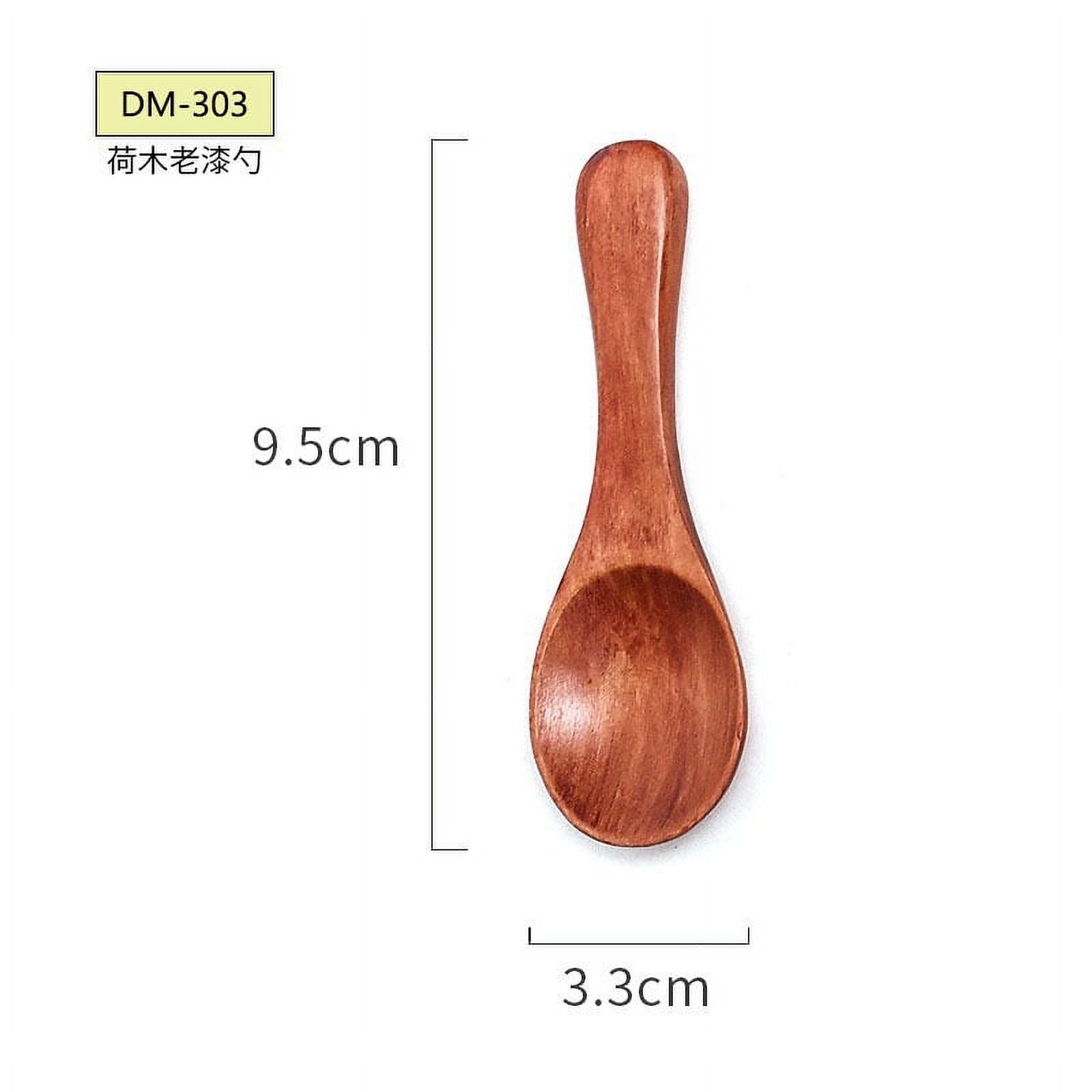 6pcs Small Wooden Spoons Mini Tasting Spoons Condiments Salt Spoons ...