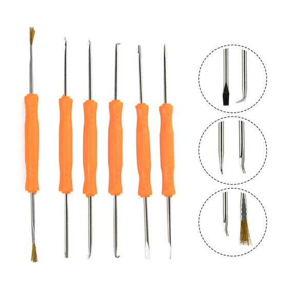 6pcs Soldering Assist Hand Tools Scraper Awl Brush Fork Hook Curved ...