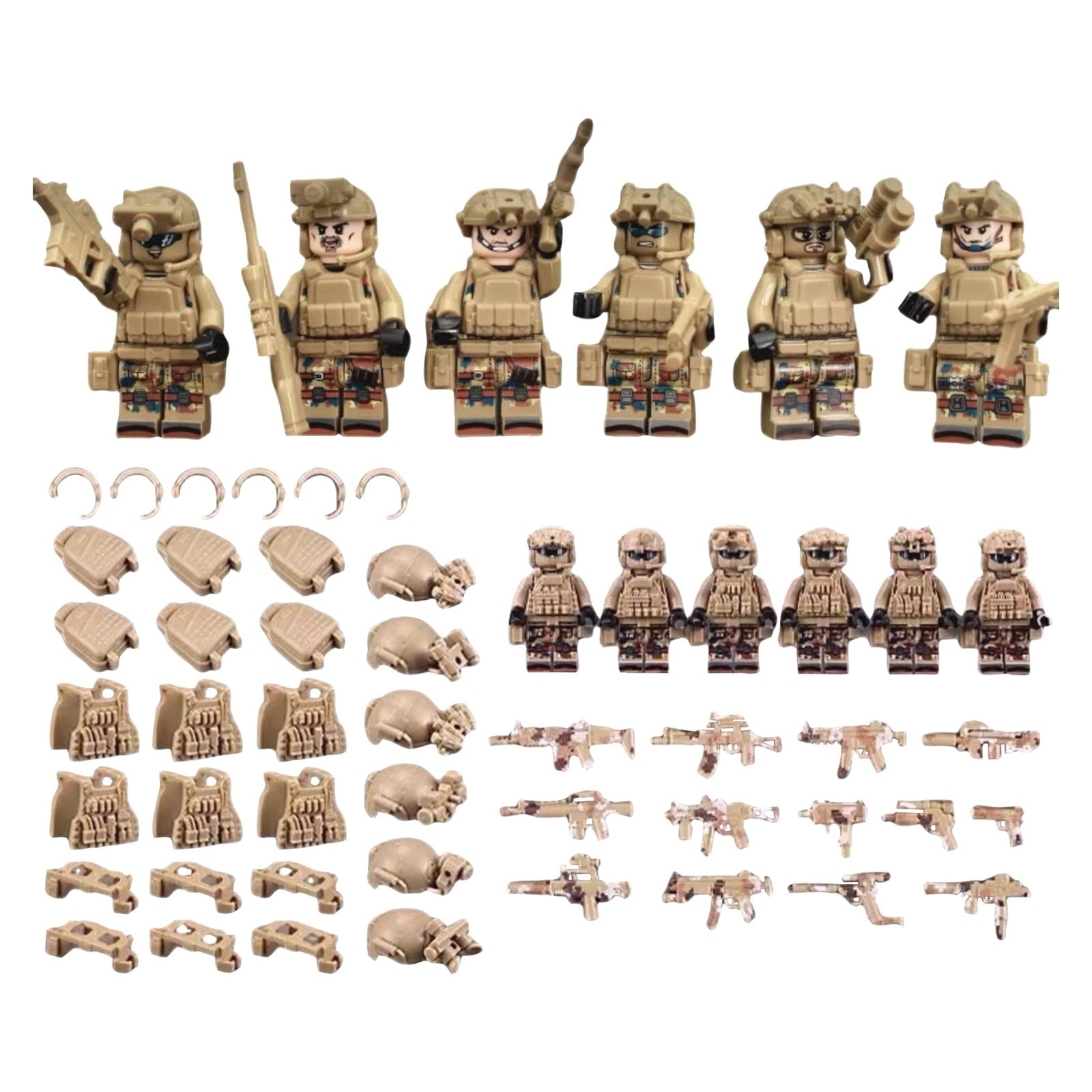 6pcs Soldier Building Blocks, 2"Soldier Toy Building Sets, Battle Brick ...