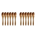 6pcs Solid Wooden Spoon Japanese Spoon Small Wooden Spoon Wooden Coffee ...