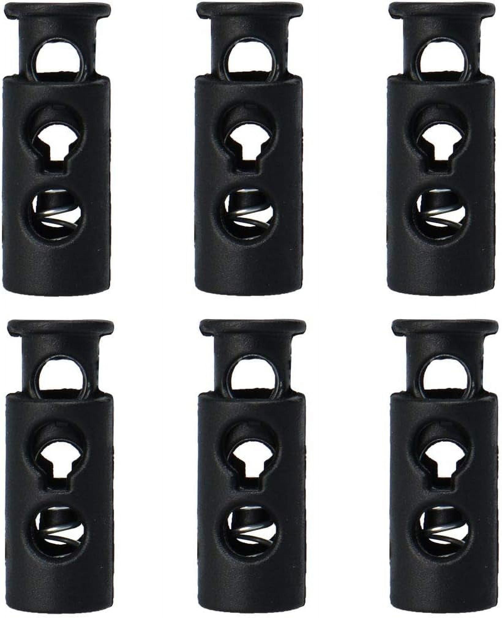 6pcs Spring Cord Locks Plastic End Stopper Dual Holes Toggle Fastener ...