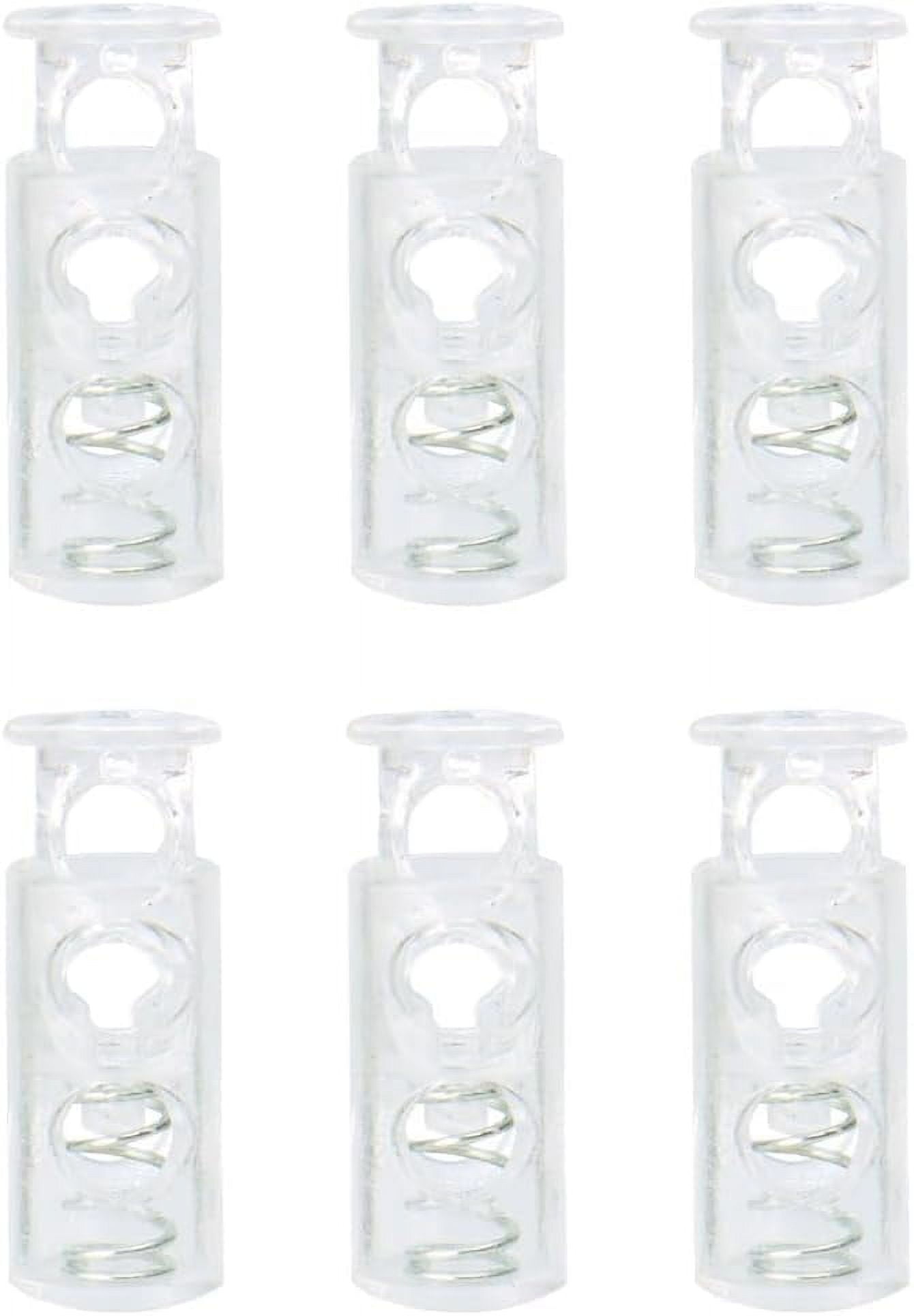 6pcs Spring Cord Locks Plastic End Stopper Dual Holes Toggle Fastener ...