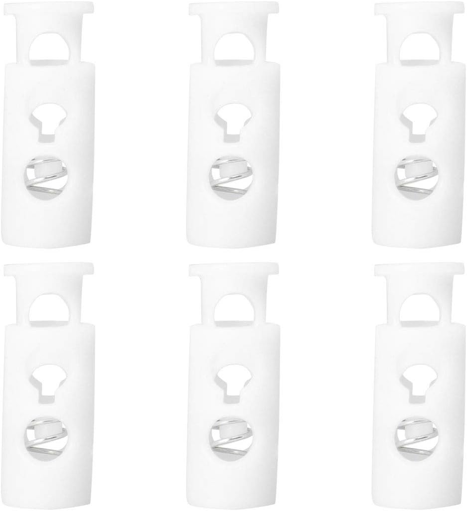 6pcs Spring Cord Locks Plastic End Stopper Dual Holes Toggle Fastener ...