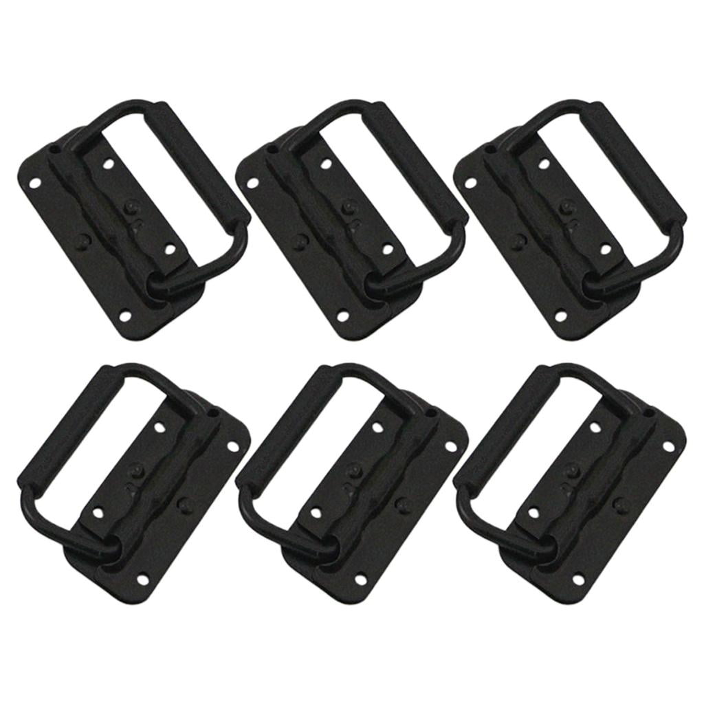 6pcs Spring Loading Foldable Handles Black Iron Smooth Surfaces for ...