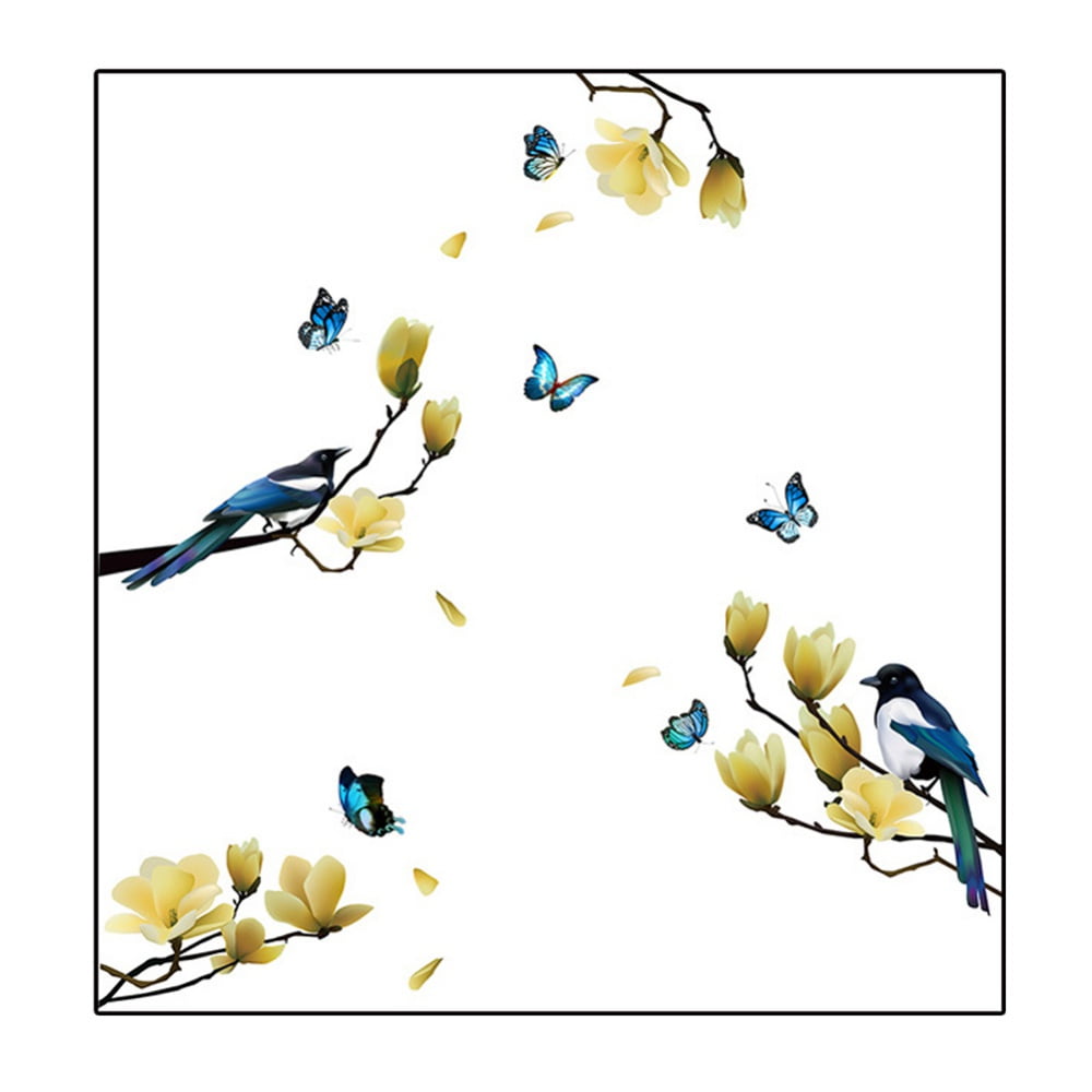 6PCS Spring Summer Tree Branch Bird Strike Window Cling, Anti Collision ...