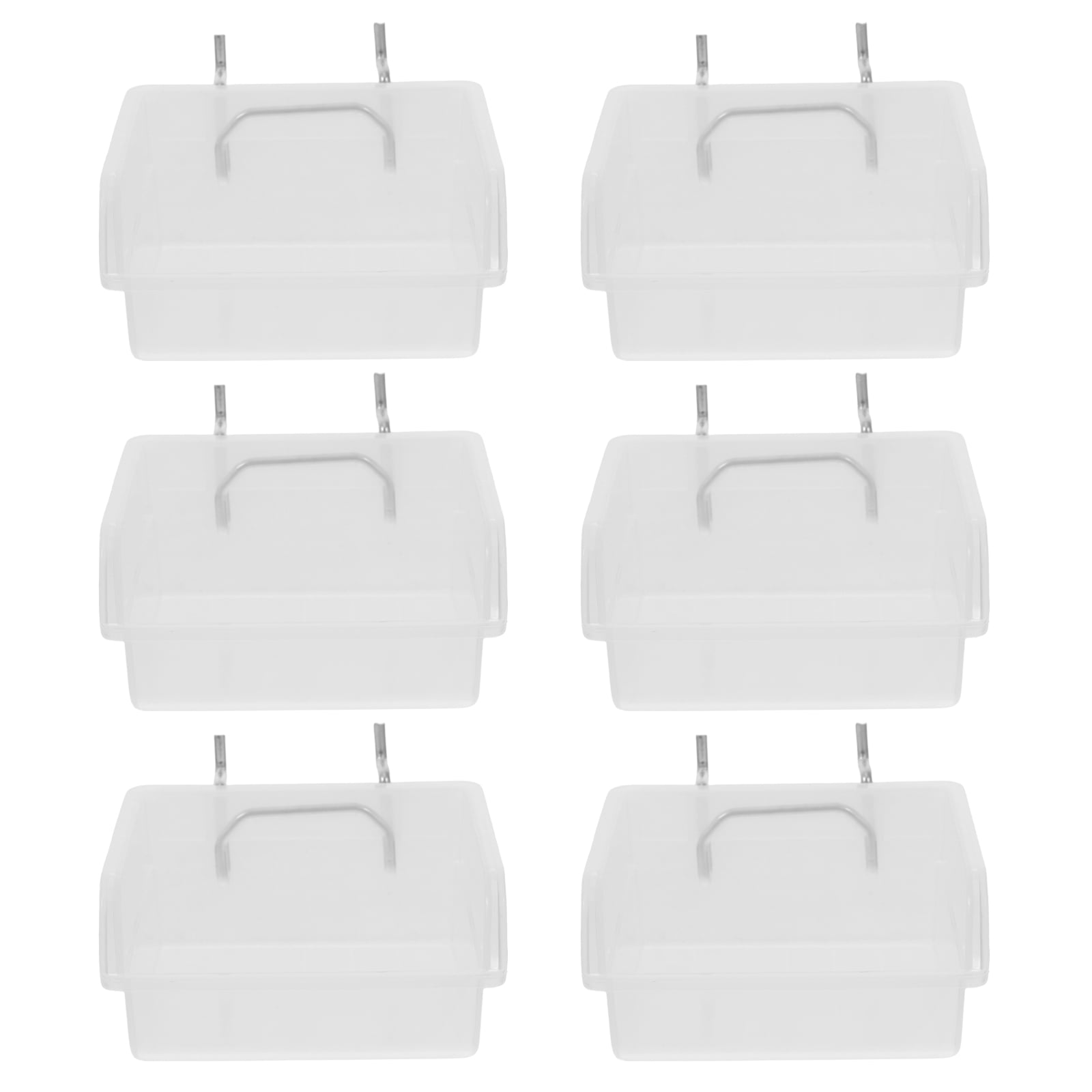 6pcs Square Peg Board Storage Bins With Hooks Cup Holder Pegboard ...