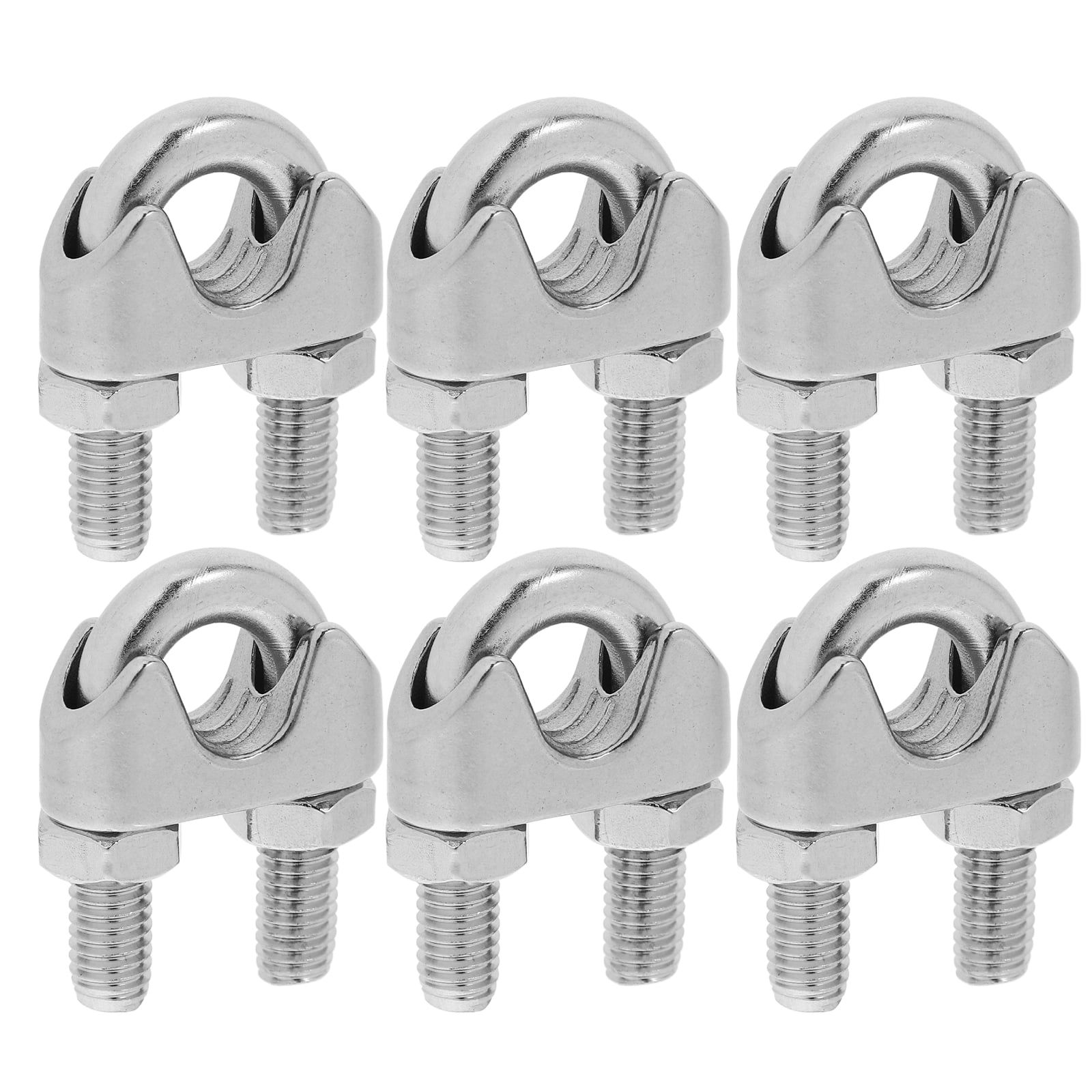 6pcs Stainless Steel Cable Clips M10 3/8" Wire Rope Stop Clamp Steel ...