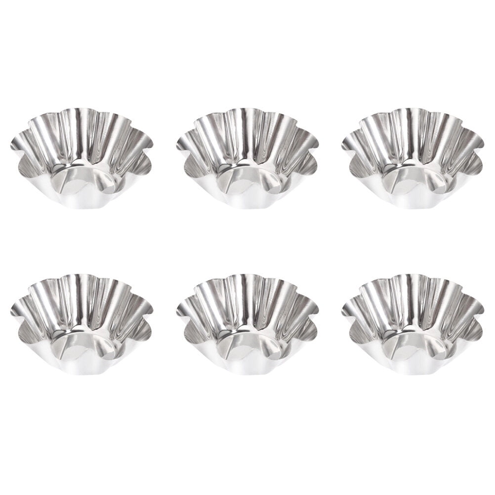 6pcs Stainless Steel Chrysanthemum Shape Egg Tart Mold Pie & Tart ...