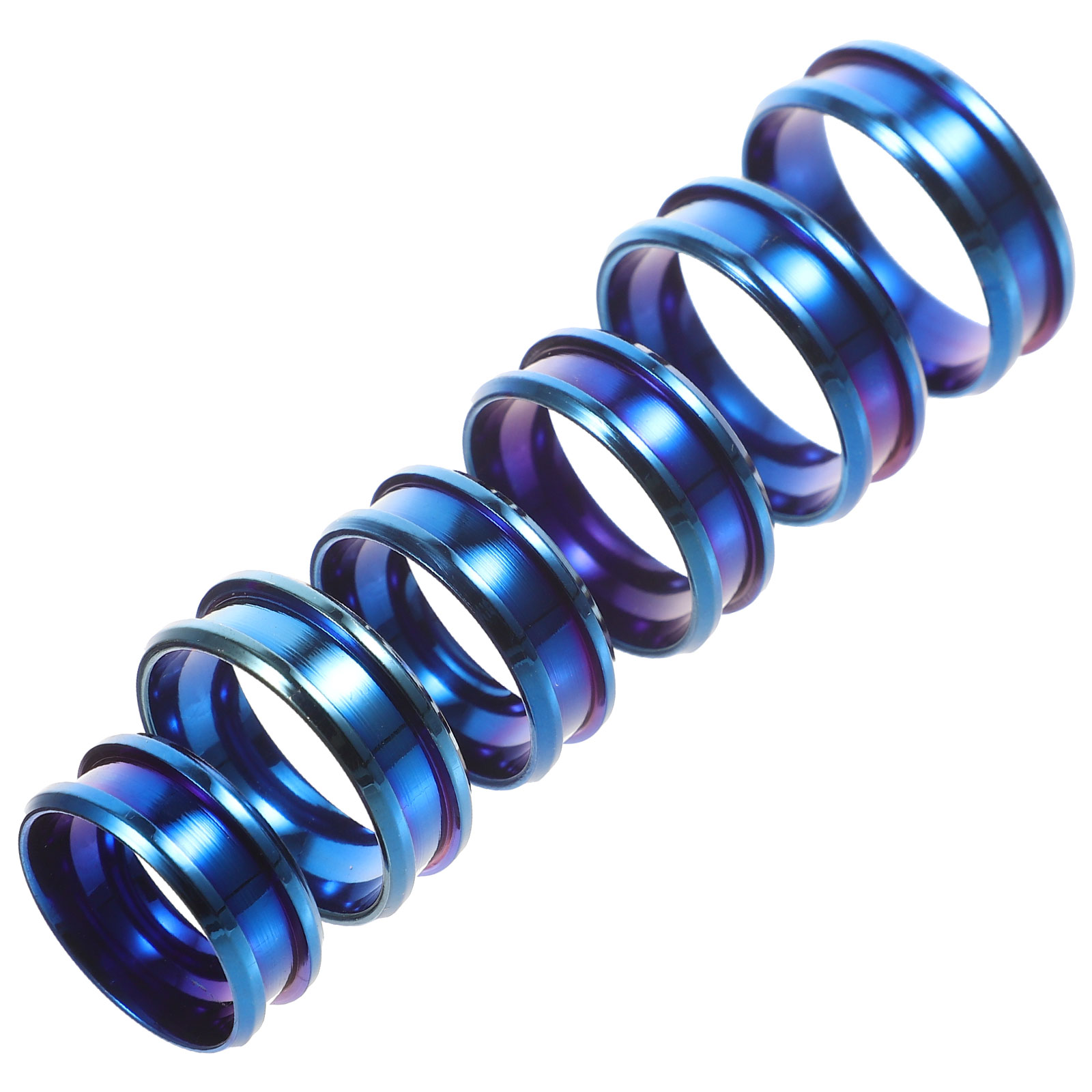 6pcs Stainless Steel Finger Rings Grooved Finger Rings Blank DIY Finger ...