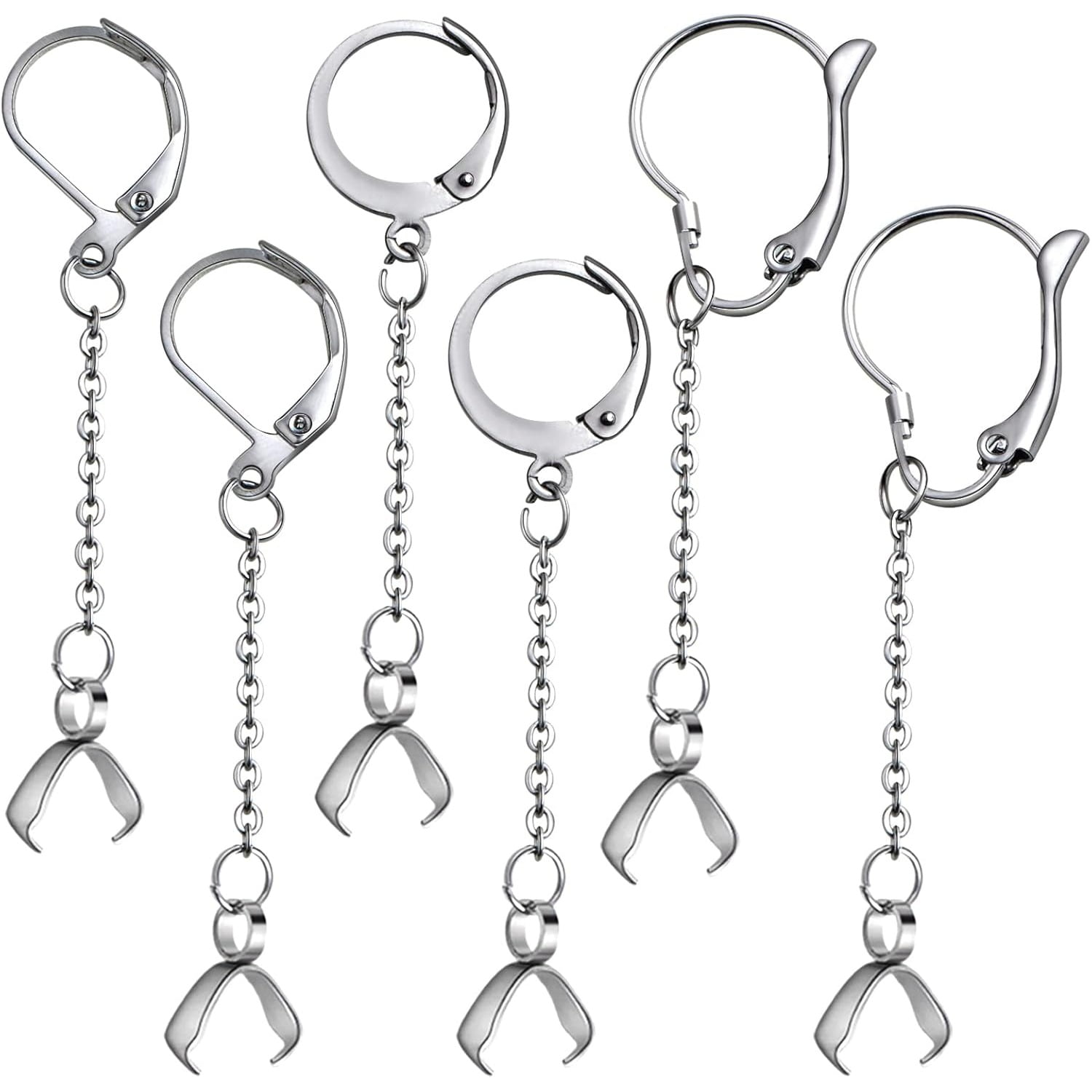 6pcs Stainless Steel Leverback Earring Hooks Hypoallergenic French Ear ...