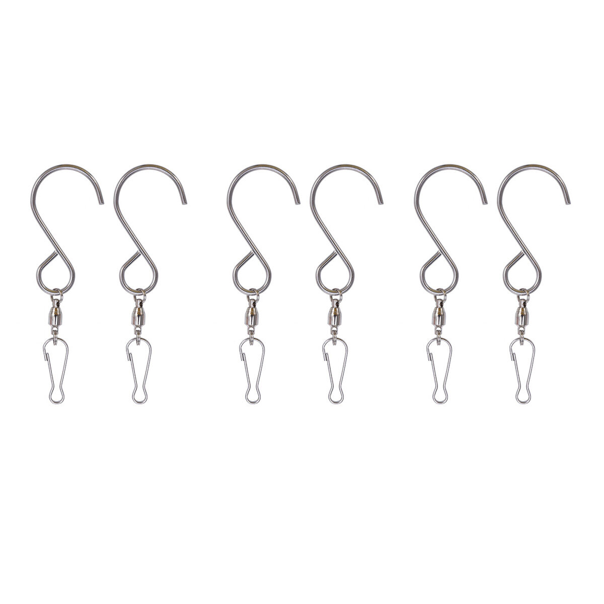 6pcs Stainless Steel S-shaped Hook 360°Rotating Wind Bell Hook ...
