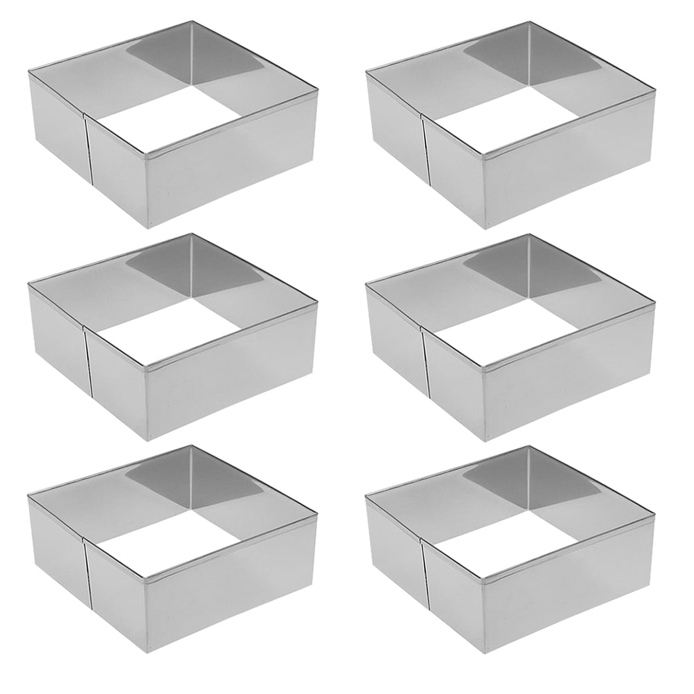 6pcs Stainless Steel Square Cookies Cutter Baking Square Cookie Cutter ...