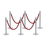 6pcs Stainless Steel Stanchion Post Queue Crowd Control Stanchion with ...
