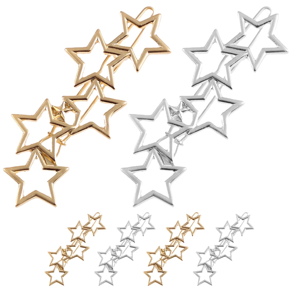 6pcs Star Clips Star Hair Pins Decorative Cluster Star Hair Accessories ...