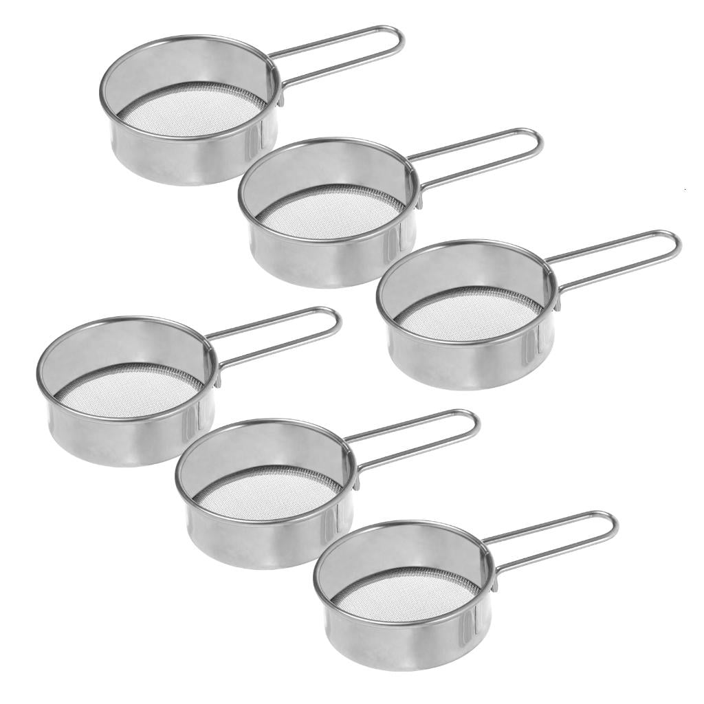 hejhncii Set Of 6 Convenient Stainless Steel Sifters Flour Sieves Fine ...