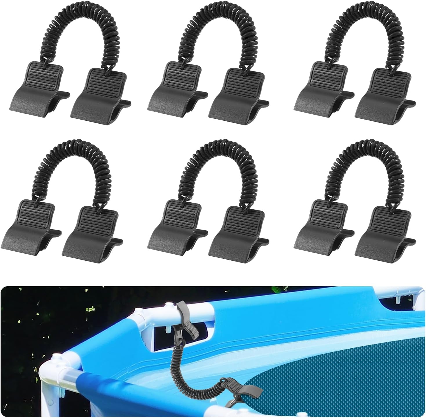 6pcs Swimming Pool Cover Clips for Above Ground Pools, Solar Cover ...