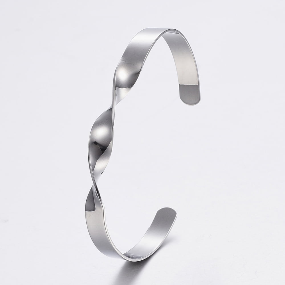 6pcs Tarnish Resistant 304 Stainless Steel Cuff Bangles Twisted ...