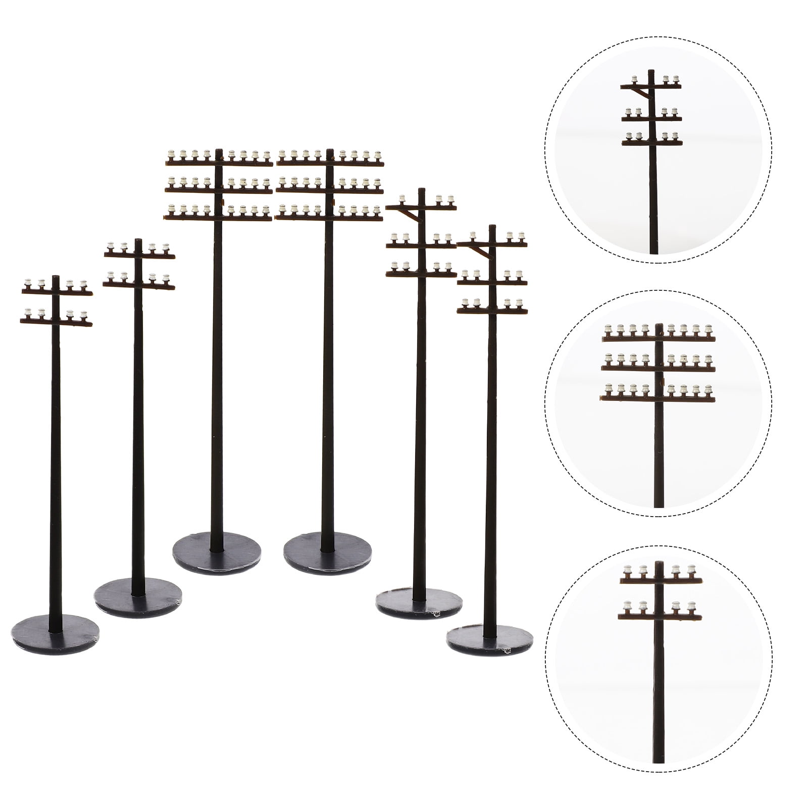 6pcs Telegraph Poles Road Telegraph Poles Models Garden Light Model ...