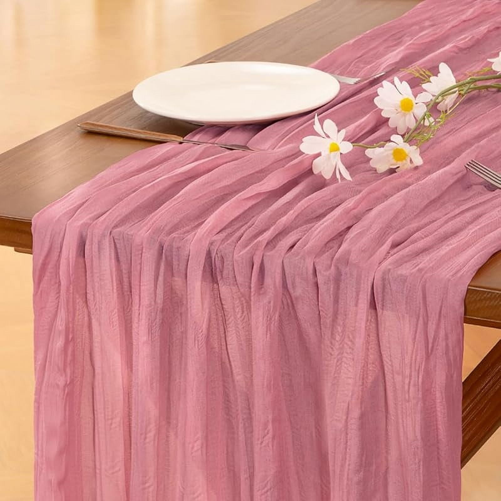 6pcs Terracotta Fall Thanksgiving Cheesecloth Table Runner Boho Rustic ...