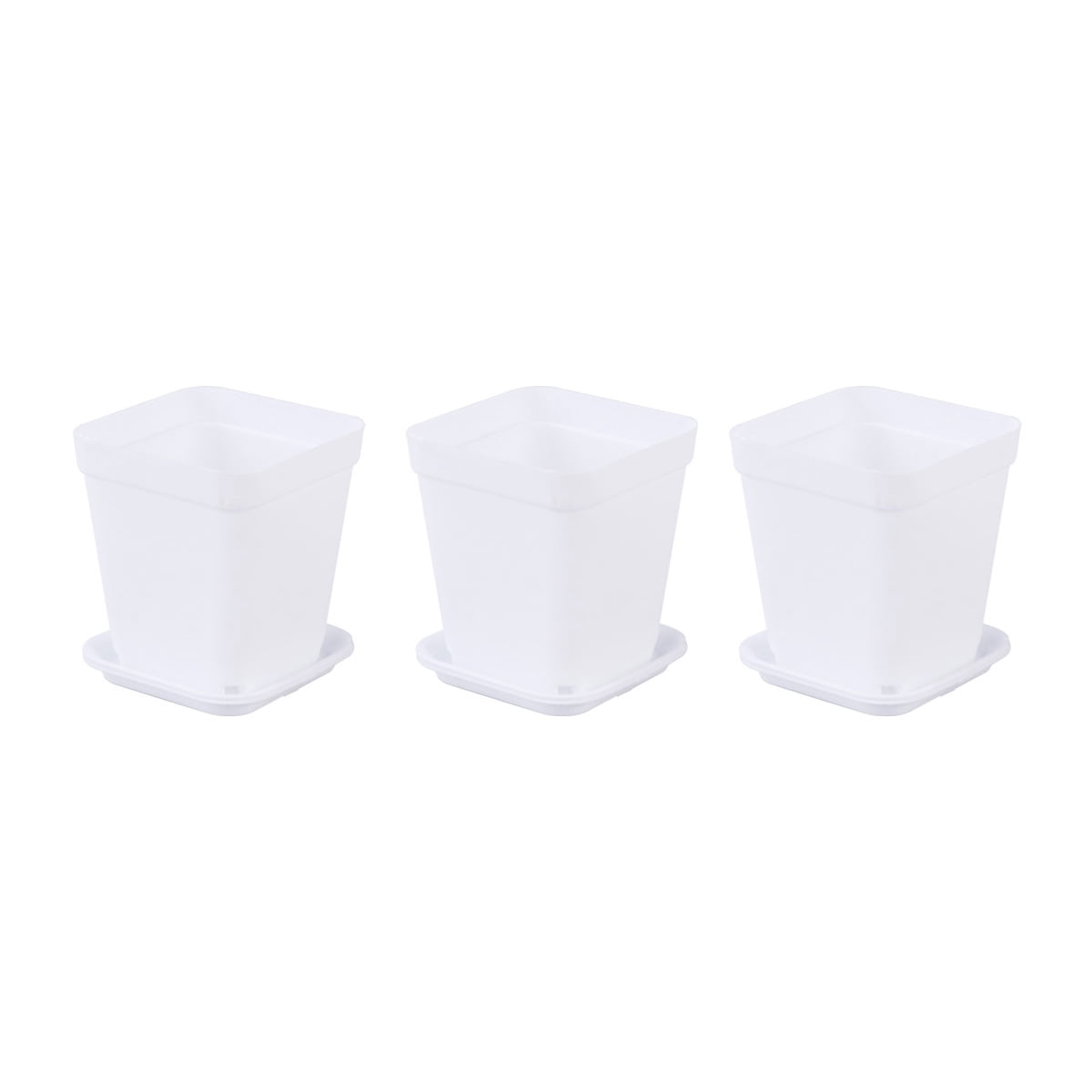6pcs Thicken Flower Pots Square Planters Pot Trays Plastic Pots ...