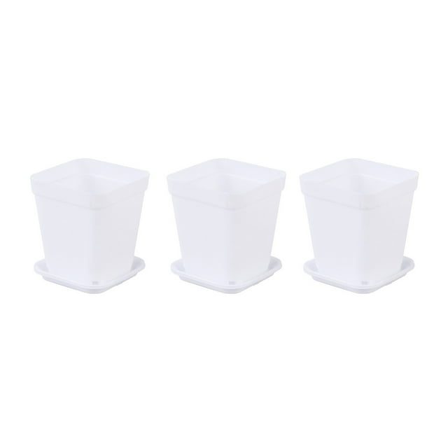 6pcs Thicken Flower Pots Square Planters Pot Trays Plastic Pots ...
