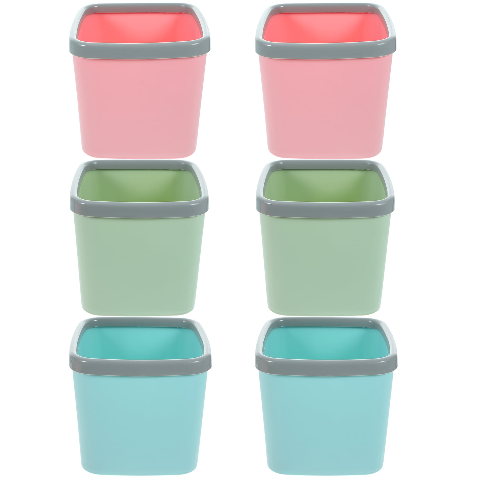 6pcs Tiny Garbage Bins Square Trash Cans Desktop Sundries Bins Lovely ...
