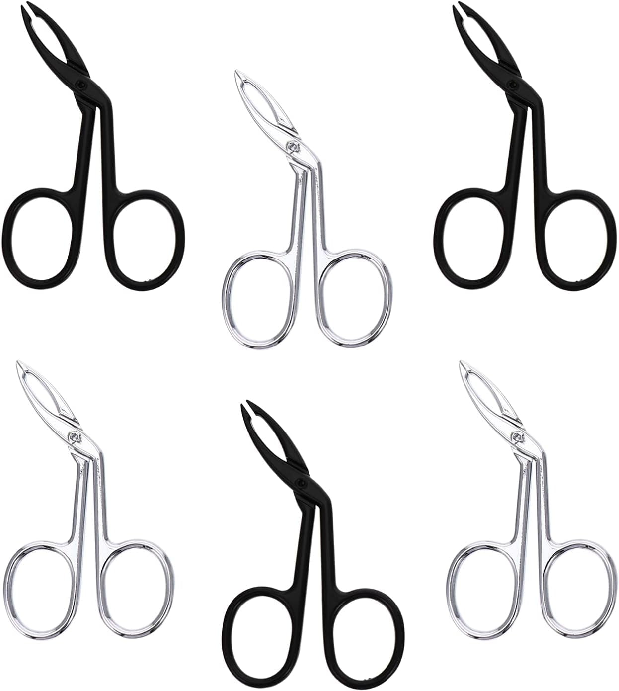 6pcs Tools for Scissor Ingrown Shaped Flat Makeup Clamp Face Black ...