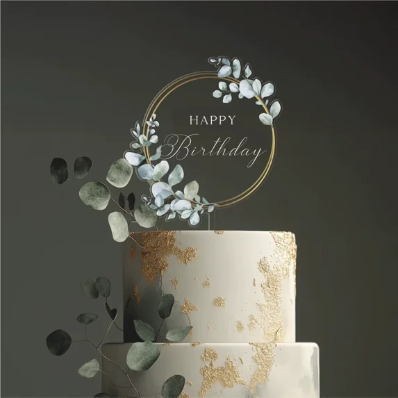 6pcs Transparent Acrylic Cake Decorations: Happy Birthday Cake ...