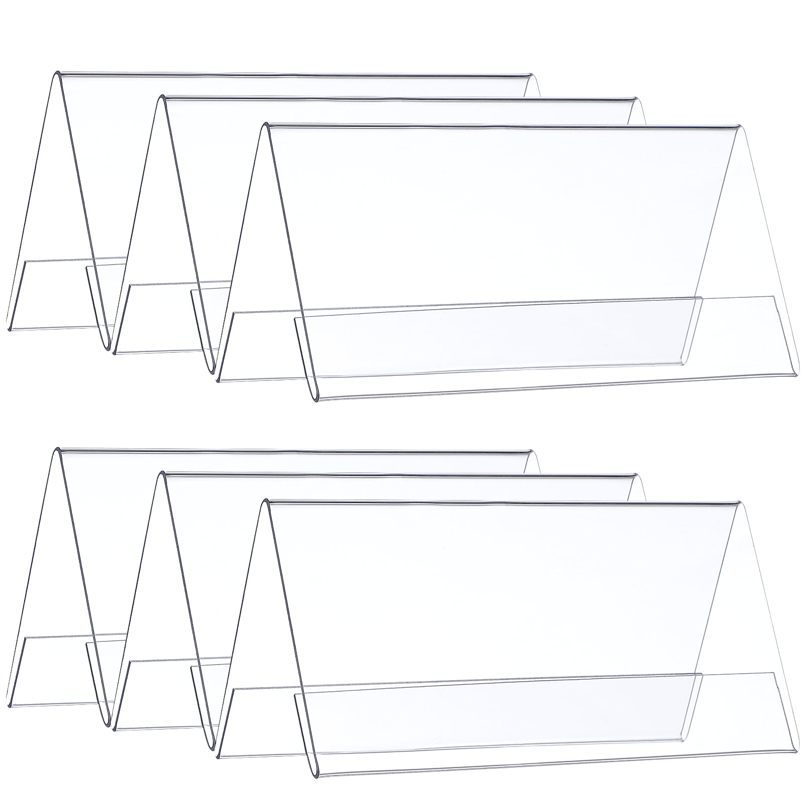 6pcs Transparent Acrylic Display Stand Office Use Conference Name Plate ...