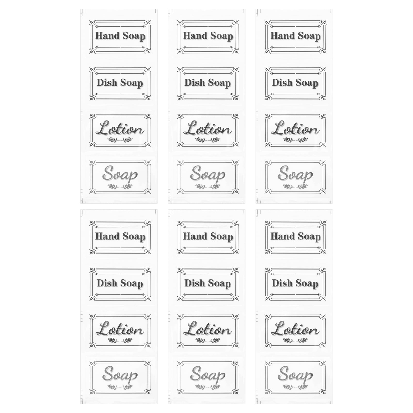 6pcs Transparent Bottle Hand Soap Stickers Removable Soap Decals Soap ...