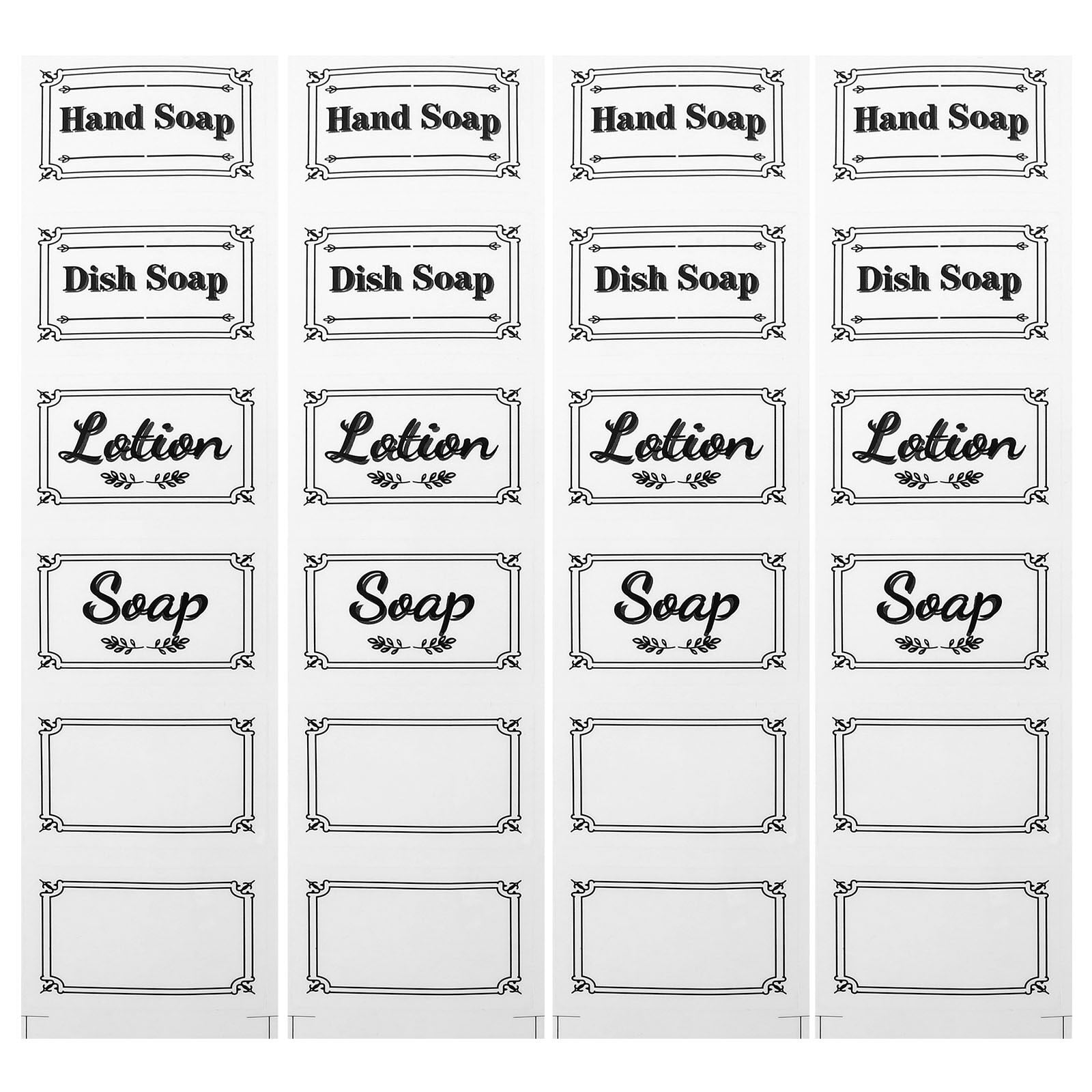 6pcs Transparent Bottle Hand Soap Stickers Removable Soap Decals Soap ...