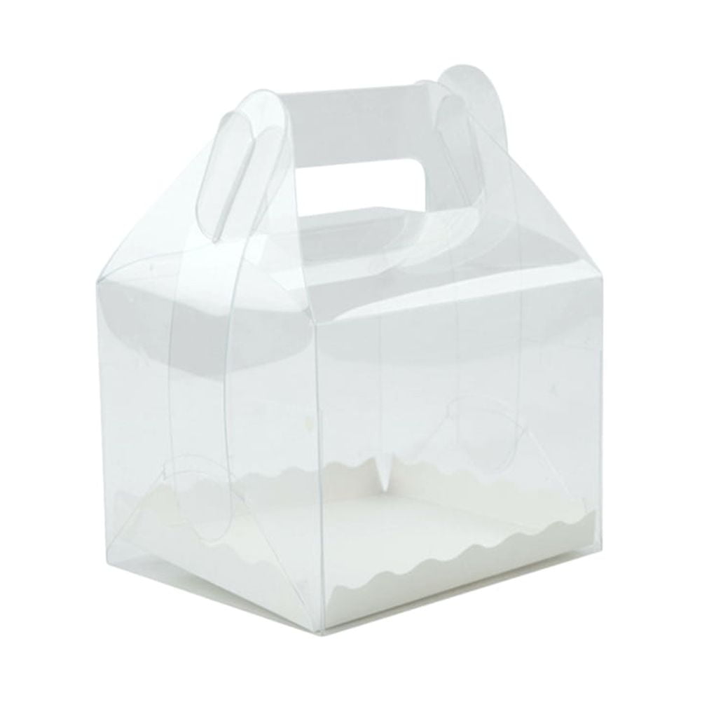 6pcs Transparent Cake Roll Packaging Box with Tray Portable Swiss Roll ...
