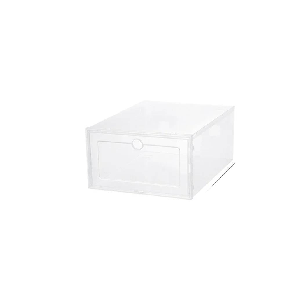 6pcs Transparent Shoe Boxes Stackable Shoe Cases Storage Plastic Shoes ...