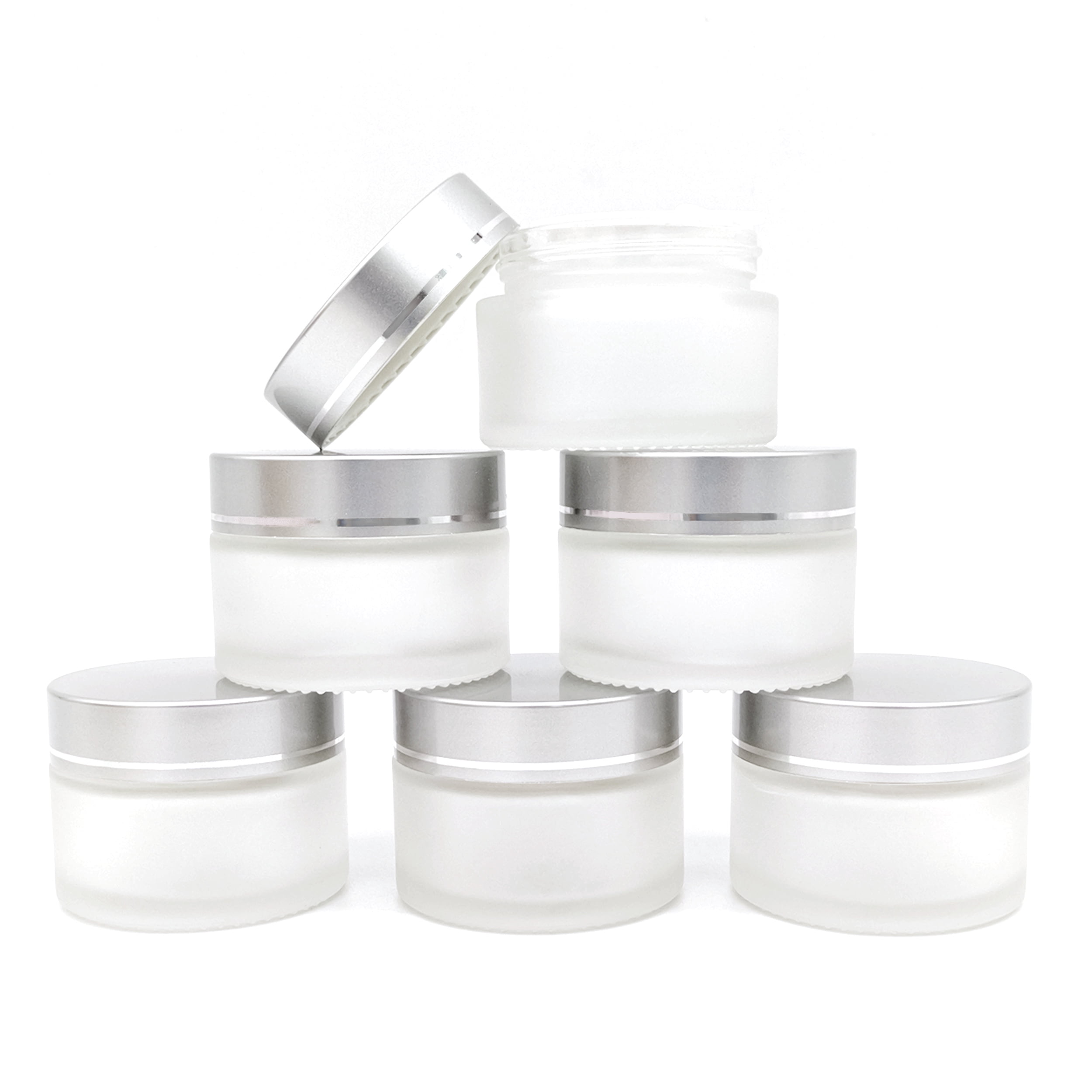 Inheming 6pcs 30ml Frosted Glass Face Cream Jars, Airtight Cosmetic ...