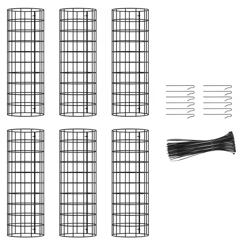 6pcs Tree Trunk Protectors with Metal Stakes Plant Protections Cage ...